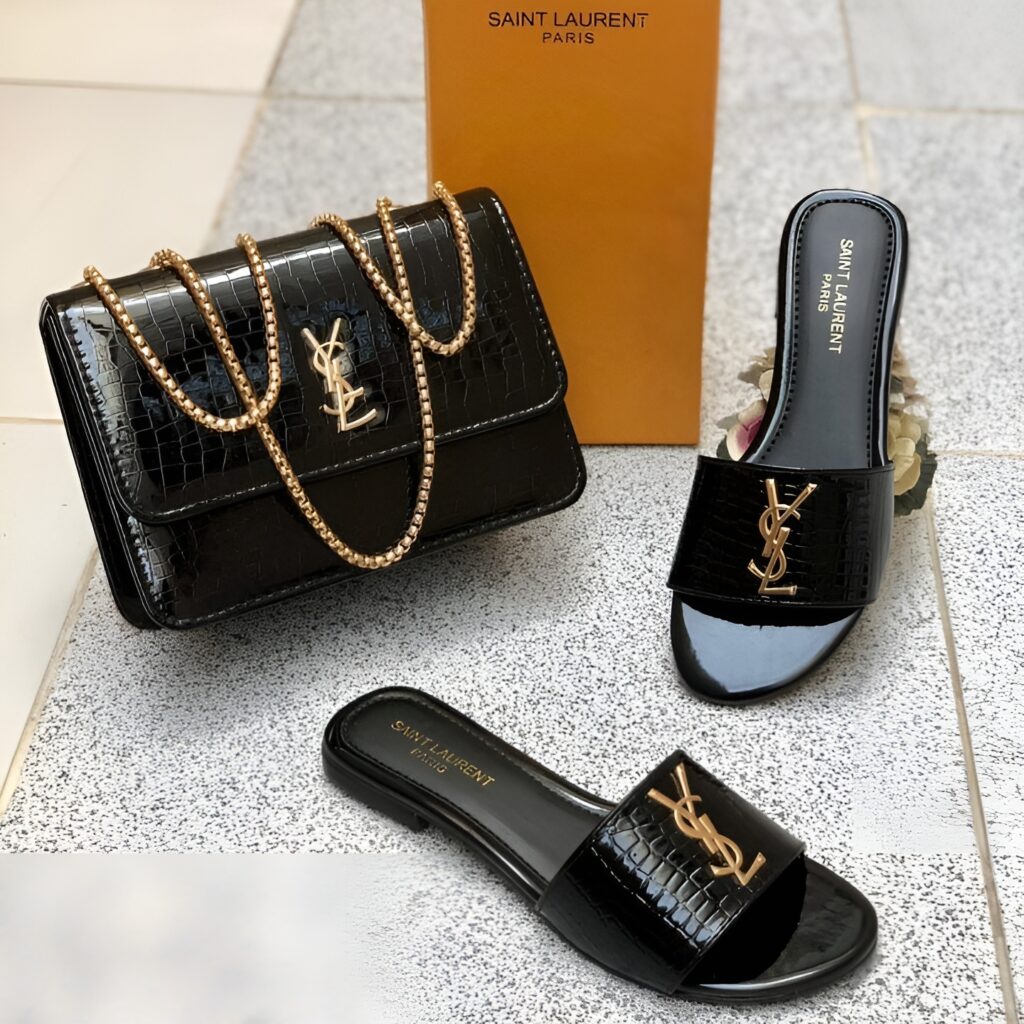 YSL Crossbody with Slippers – Black – Wear And Walk